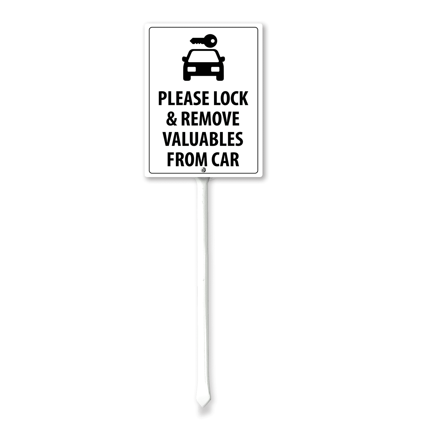 Eveokoki Please Lock And Remove Valuables From Car Yard Sign with Stake ...