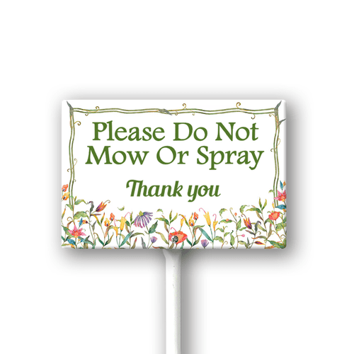 Eveokoki Please Do Not Mow Or Spray Yard Sign with Stakes 12×8in ...