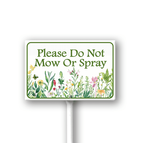 Eveokoki Please Do Not Mow Or Spray Yard Sign with Stakes 12×8in ...