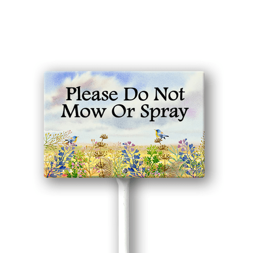 Eveokoki Please Do Not Mow Or Spray Yard Sign with Stakes 12×8in ...