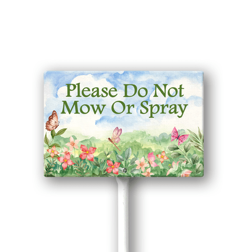 Eveokoki Please Do Not Mow Or Spray Yard Sign with Stakes 12×8in ...