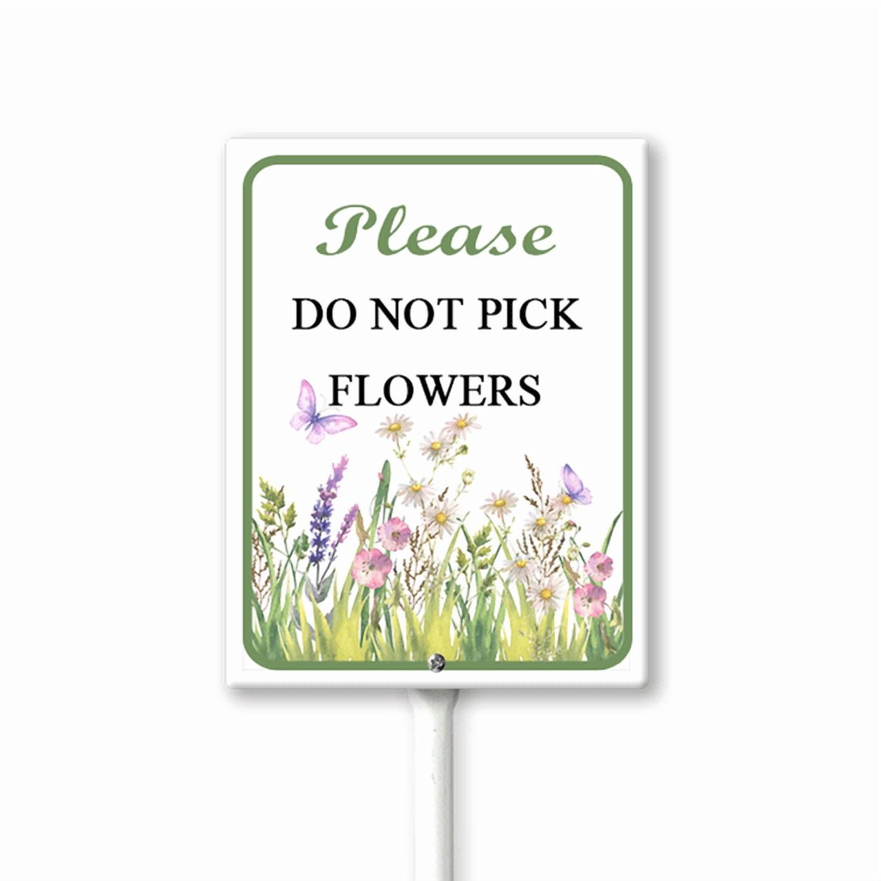 Eveokoki Please Do Not Pick Flowers Thank You Aluminum Yard Sign With ...