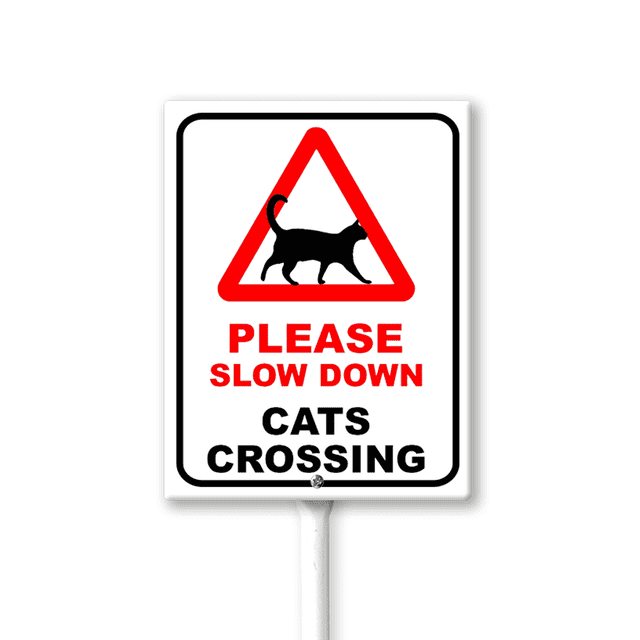 Eveokoki Please Slow Down Cats Crossing Sign With Stake For ...