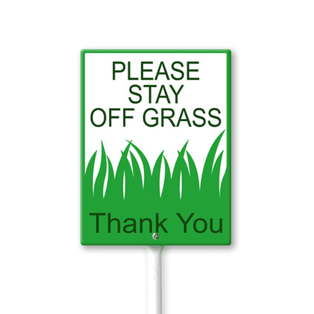 Eveokoki Please Stay Off Grass Thank You Yard Sign with Stakes 7x8.8in ...