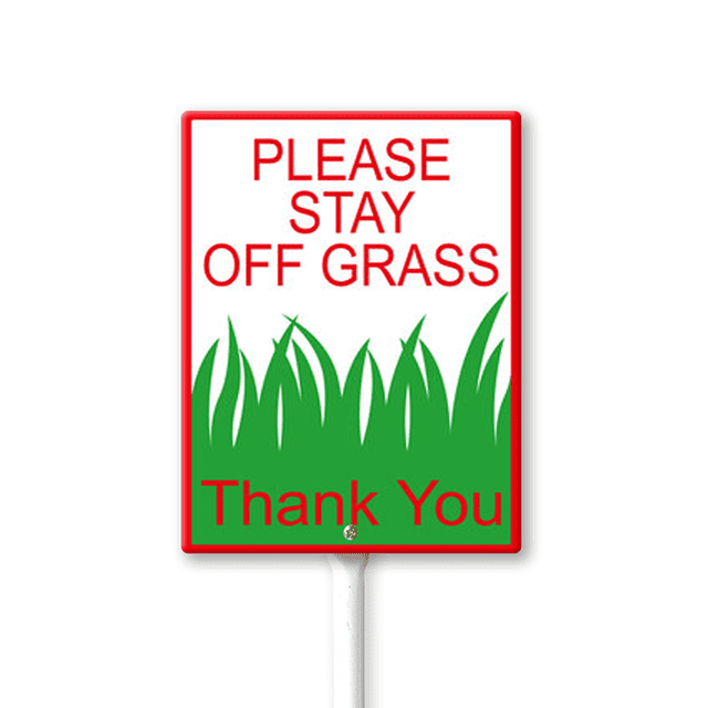 Eveokoki Please Stay Off Grass Thank You Yard Sign with Stakes 7x8.8in ...