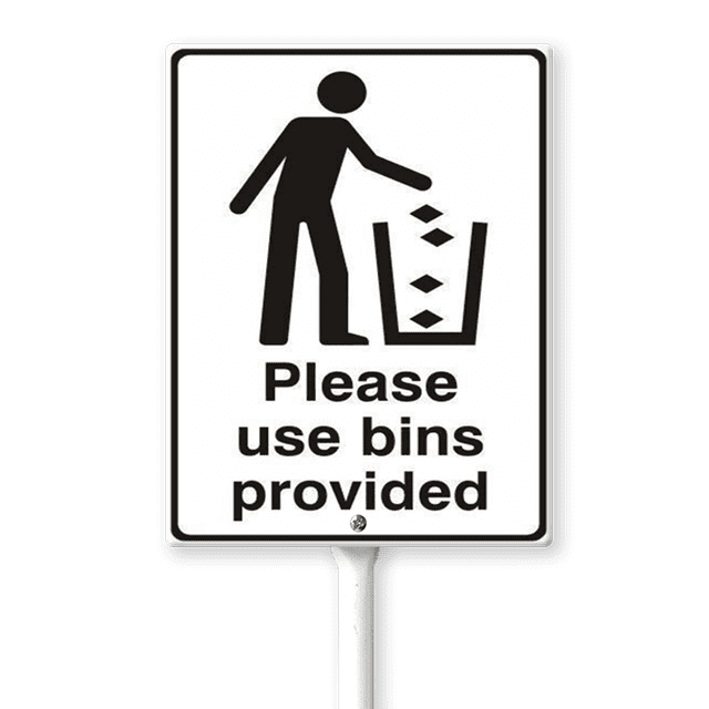 Eveokoki Please Use Bins Provided Sign 4.6 x 6 Inch Outdoor Aluminum ...
