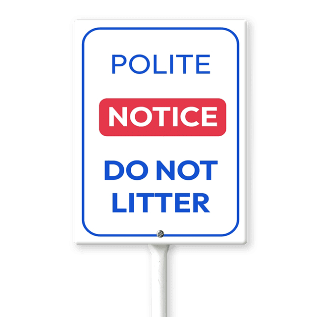 Eveokoki Polite Notice Do Not Litter Sign 4.6 x 6 Inch Outdoor Aluminum ...