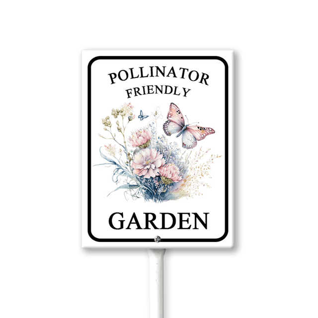 Eveokoki Pollinator Friendly Garden Yard Sign with Metal Stakes, 12in× ...