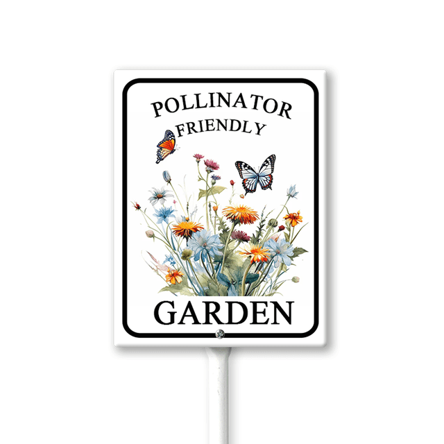 Eveokoki Pollinator Friendly Garden Yard Sign with Metal Stakes, 12in× ...