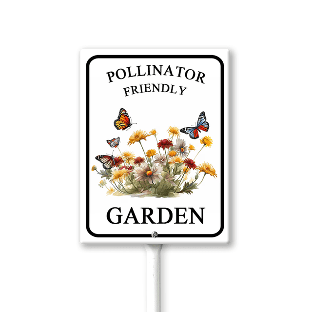 Eveokoki Pollinator Friendly Garden Yard Sign with Metal Stakes, 12in× ...