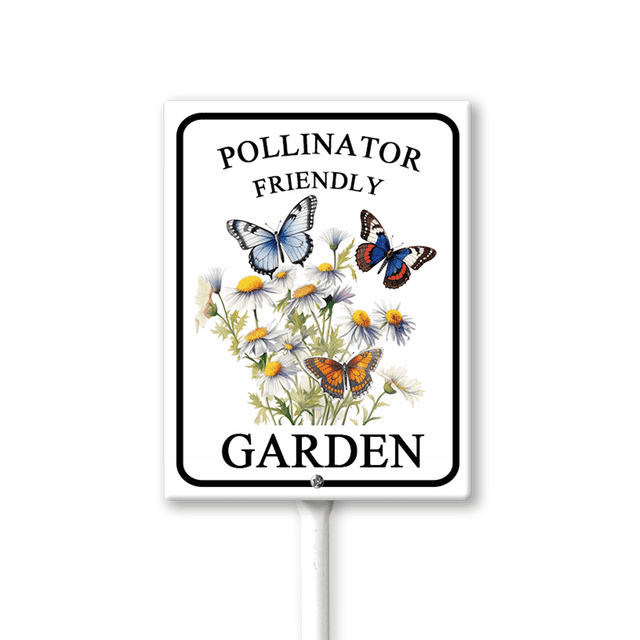 Eveokoki Pollinator Friendly Garden Yard Sign with Metal Stakes, 12in× ...