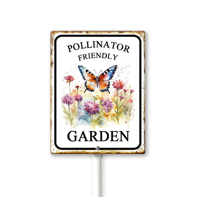 Eveokoki Pollinator Friendly Garden Yard Sign with Metal Stakes, 4.6in× ...