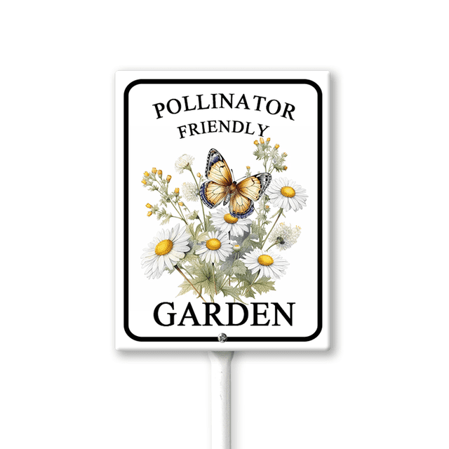 Eveokoki Pollinator Friendly Garden Yard Sign with Metal Stakes, 6in×4 ...
