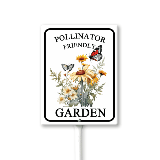 Eveokoki Pollinator Friendly Garden Yard Sign with Metal Stakes, 6in×4 ...