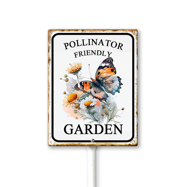 Eveokoki Pollinator Friendly Garden Yard Sign with Metal Stakes, 8in× ...