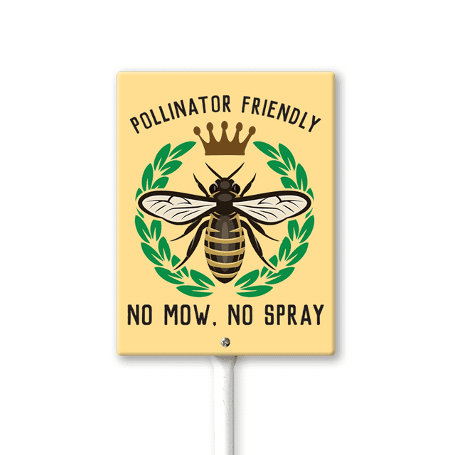 Eveokoki Pollinator Friendly No Mow, No Spray Yard Sign with Stakes 8in ...