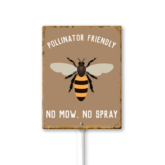 Eveokoki Pollinator Friendly No Mow, No Spray Yard Sign with Stakes 4 ...