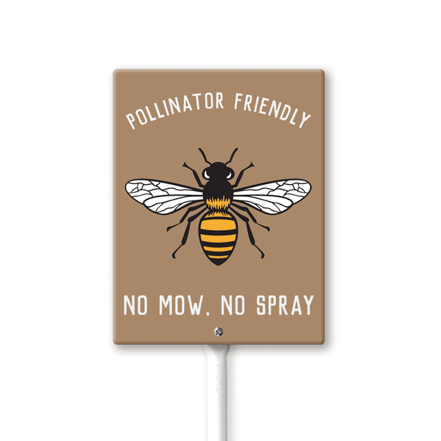 Eveokoki Pollinator Friendly No Mow, No Spray Yard Sign with Stakes 7in ...