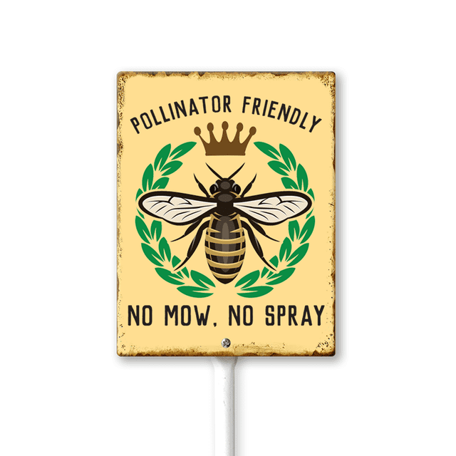 Eveokoki Pollinator Friendly No Mow, No Spray Yard Sign with Stakes 8in ...