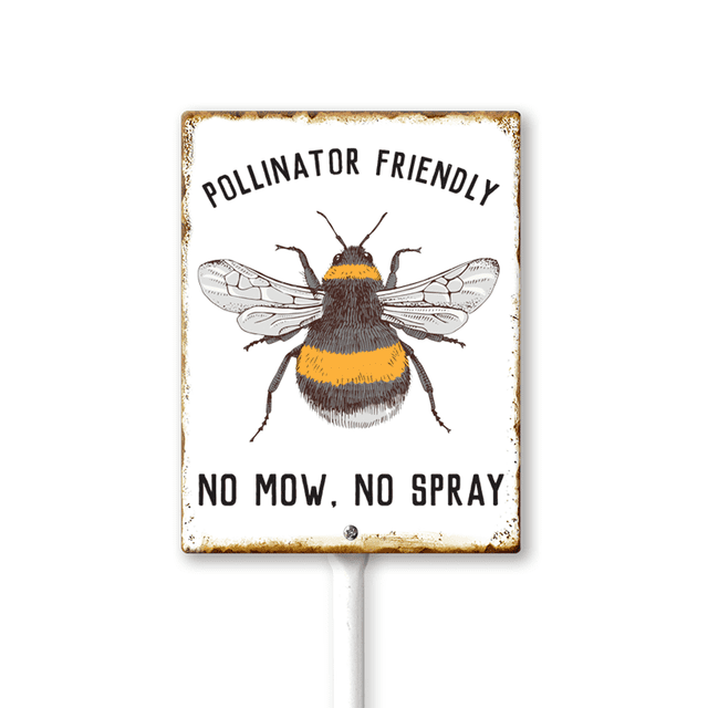 Eveokoki Pollinator Friendly No Mow, No Spray Yard Sign with Stakes 8in ...