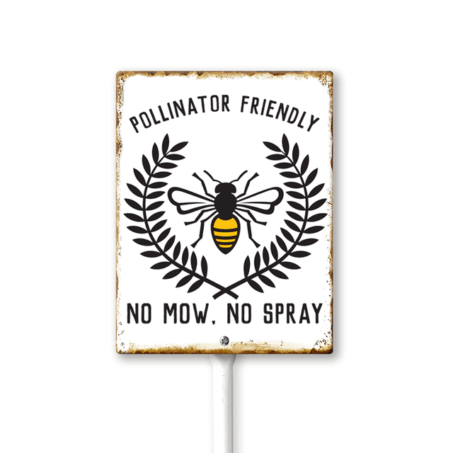 Eveokoki Pollinator Friendly No Mow, No Spray Yard Sign with Stakes 8in ...