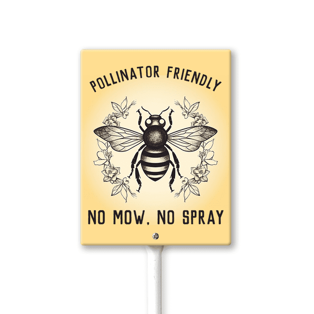 Eveokoki Pollinator Friendly No Mow, No Spray Yard Sign with Stakes 8in ...