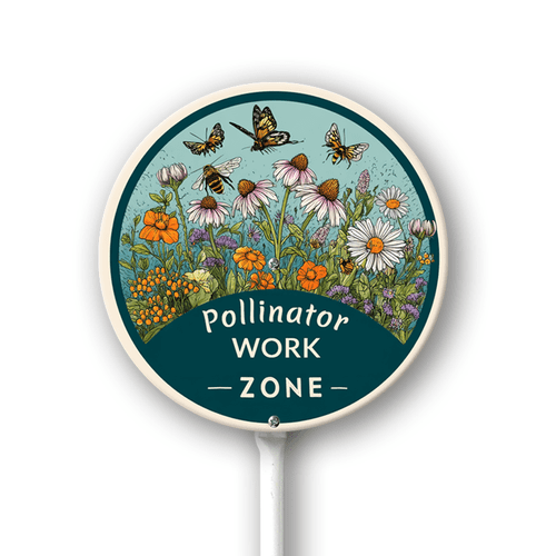 Eveokoki Pollinator Work Zone Garden Sign Pollinators Friendly Yard ...