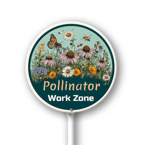 Eveokoki Pollinator Work Zone Yard Sign with Stakes Do Not Mow Do Not ...