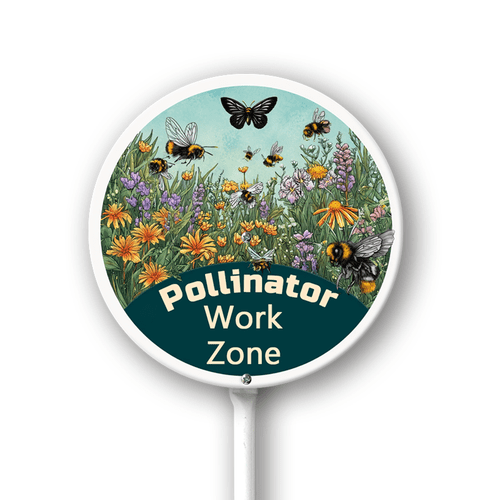 Eveokoki Pollinator Work Zone Yard Sign with Stakes Do Not Mow Do Not ...