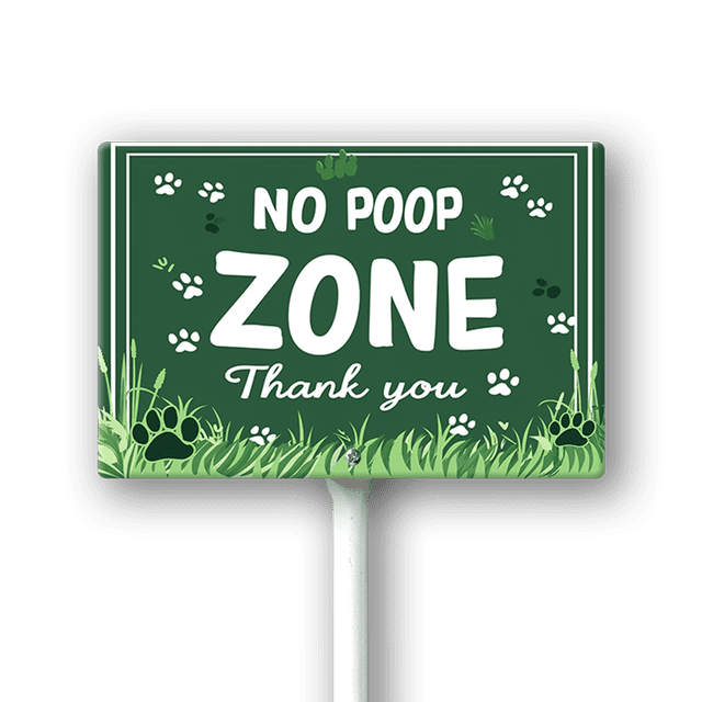 Eveokoki No Poop Zone Thank You Yard Sign, Large 12x8 inch Aluminum ...