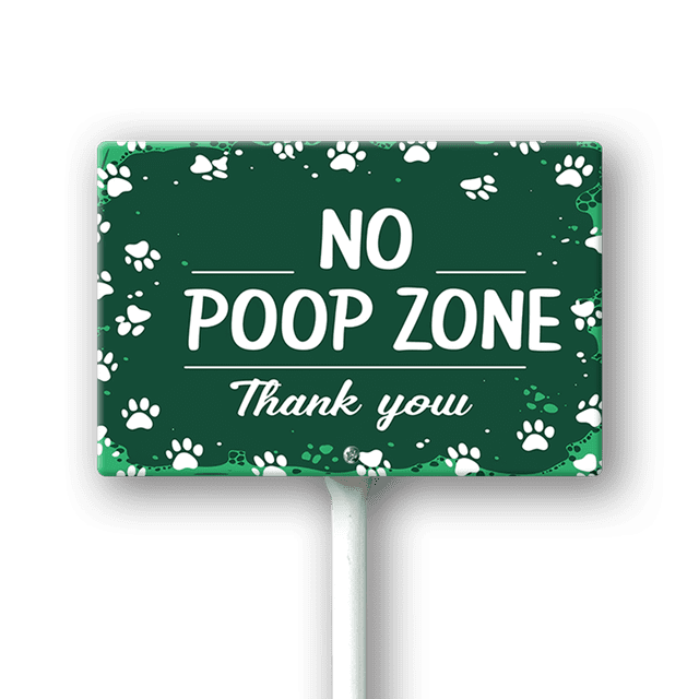 Eveokoki No Poop Zone Thank You Yard Sign, Large 12x8 inch Aluminum ...