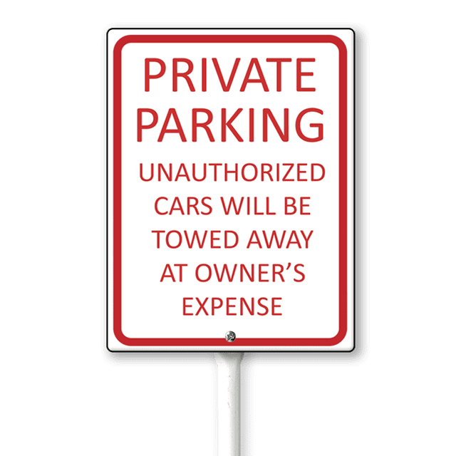 Eveokoki Private Parking Yard Sign with Stake 8x12inch Yard Decoration ...