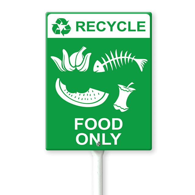 Eveokoki Recycle Food Only Sign 4.6 x 6 Inch Outdoor Aluminum Yard ...