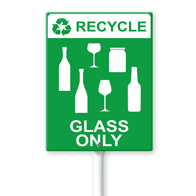 Eveokoki Recycle Glass Only Sign 8 x 12 Inch Outdoor Aluminum Yard ...