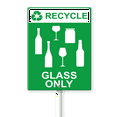 Eveokoki Recycle Glass Only Sign 8 x 12 Inch Outdoor Aluminum Yard ...