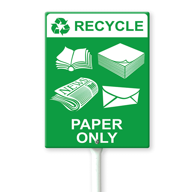 Eveokoki Recycle Paper Only Sign 4.6 x 6 Inch Outdoor Aluminum Yard ...