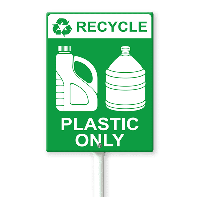 Eveokoki Recycle Plastic Only Sign 4.6 x 6 Inch Outdoor Aluminum Yard ...