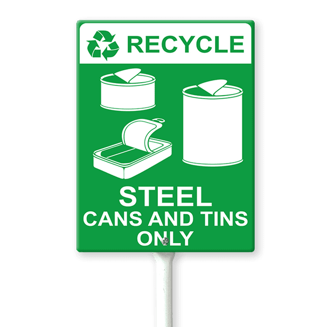 Eveokoki Recycle Steel Cans And Tins Only Sign 4.6 x 6 Inch Outdoor ...