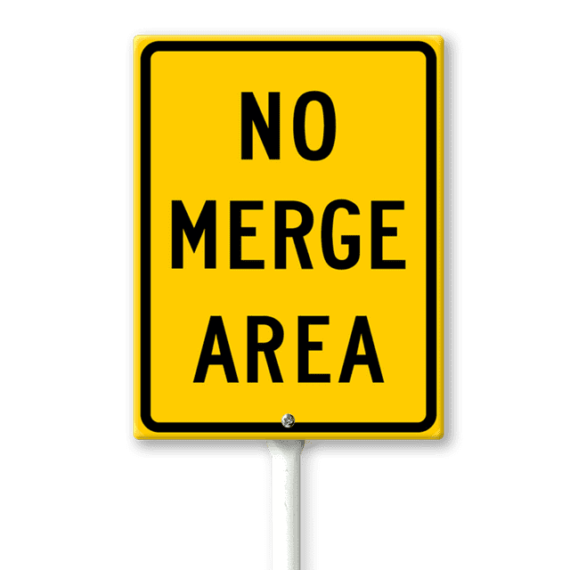Eveokoki Road Traffic Sign No Merge Area Yard Sign with Stake 4.6x6inch ...