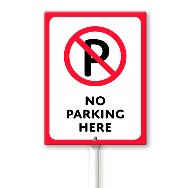 Eveokoki Road Traffic Sign No Parking Here Yard Sign with Stake 7x8 ...