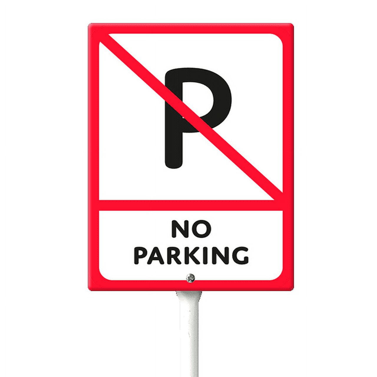 Eveokoki Road Traffic Sign No Parking Zone Yard Sign with Stake 7x8 ...
