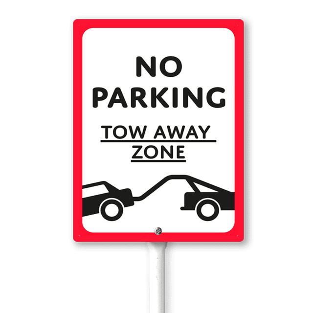 Eveokoki Road Traffic Sign No Parking Zone Yard Sign with Stake ...