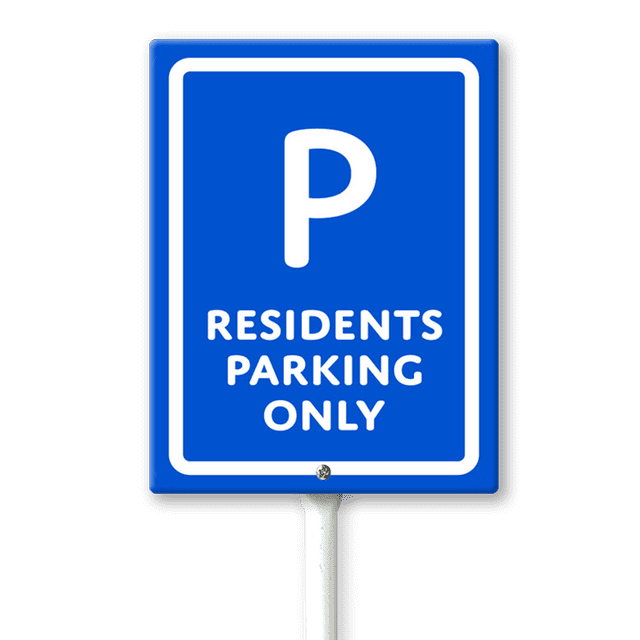 Eveokoki Road Traffic Sign Residents Parking Only Yard Sign with Stake ...