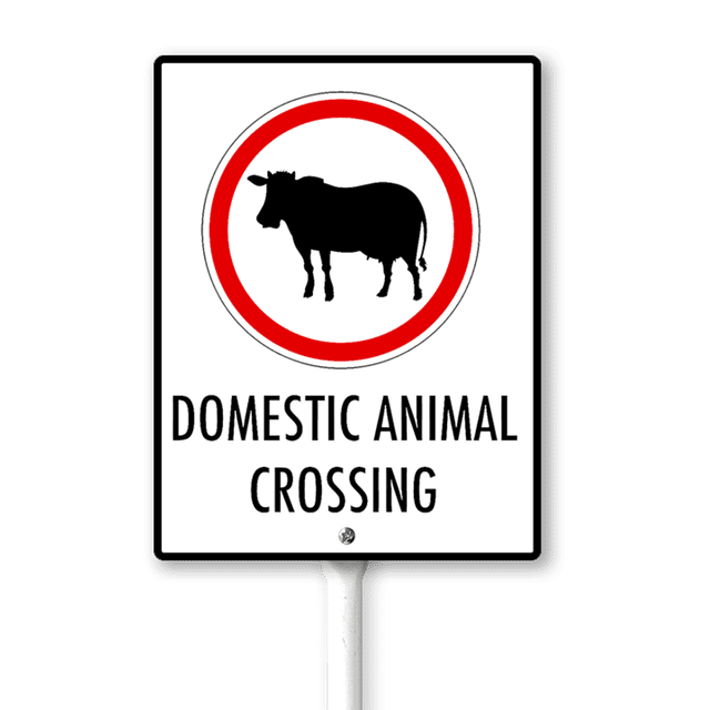Eveokoki Road Warning Sign Domestic Animal Crossing Yard Sign with ...