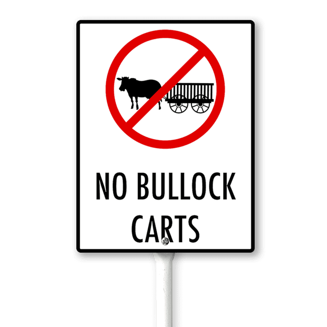 Eveokoki Road Warning Sign No Bullock Carts Yard Sign with Stake ...