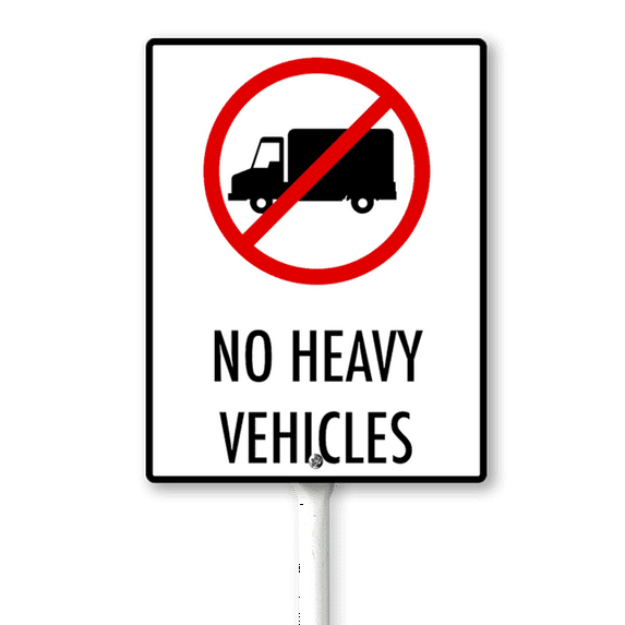 Eveokoki Road Warning Sign No Heavy Vehicles Yard Sign with Stake 4 ...