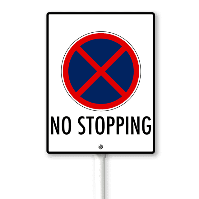 Eveokoki Road Warning Sign No Stopping Yard Sign with Stake 7x8.8inch ...