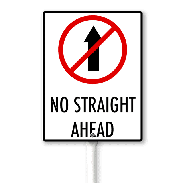 Eveokoki Road Warning Sign No Straight Ahead Yard Sign with Stake 4 ...