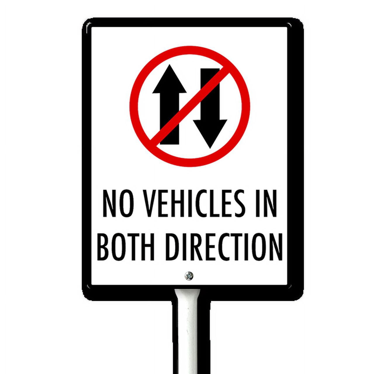 Eveokoki Road Warning Sign No Vehicles In Both Direction Yard Sign with ...