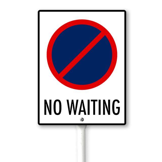 Eveokoki Road Warning Sign No Waiting Yard Sign with Stake 4.6x6inch ...